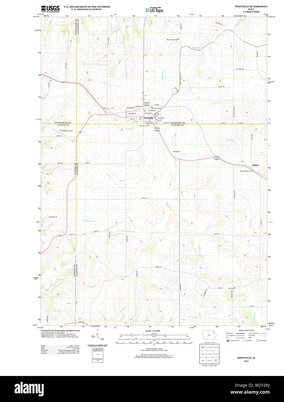 Map of postville Cut Out Stock Images & Pictures - Alamy