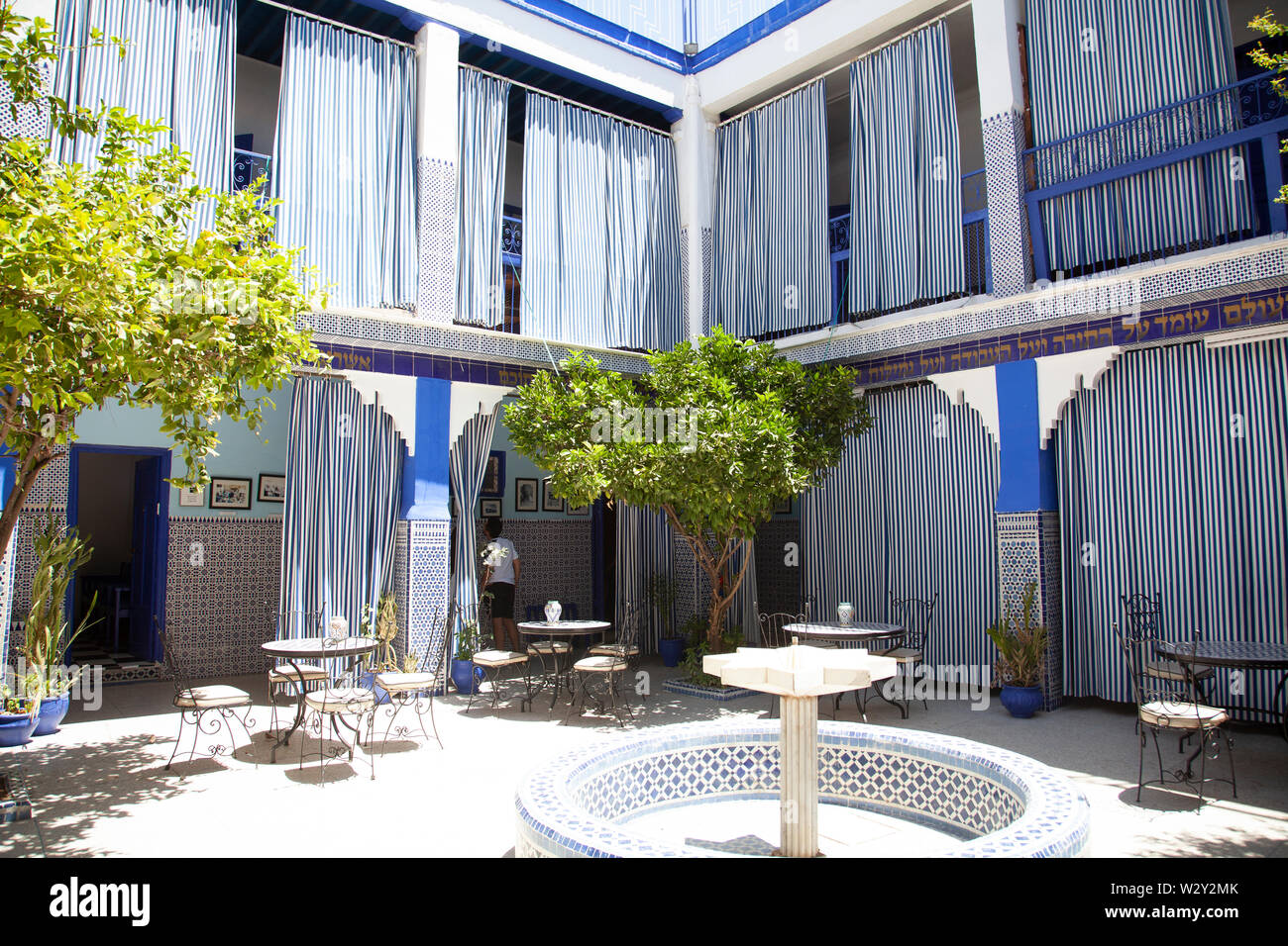 Courtyard at Synagogue in Historic Jewish Quarter of Marrakech, Morocco ...