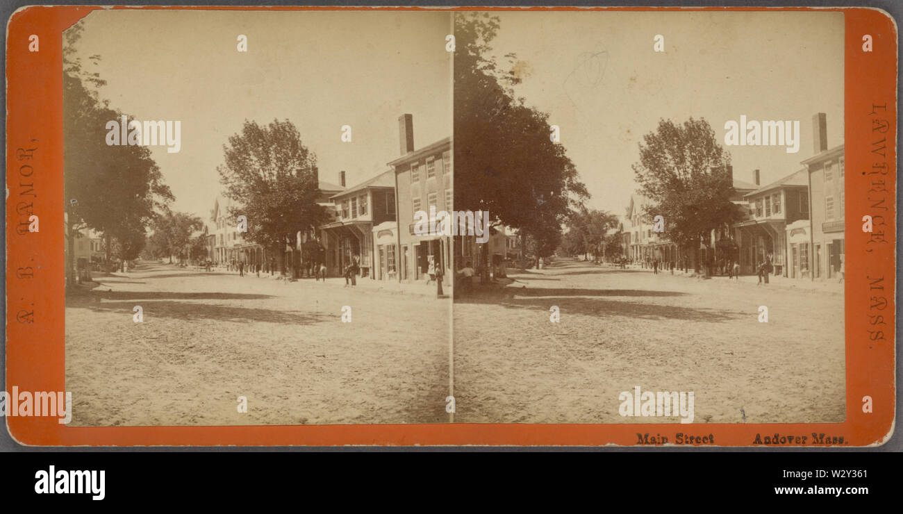 Main Street, Andover, Mass, by Hamor, A B (Anderson B), b 1841 Stock ...