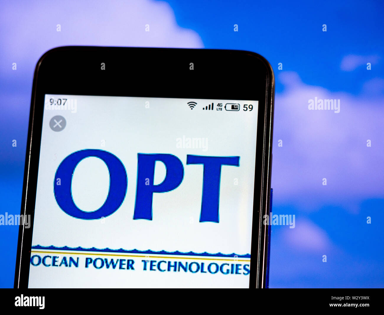 In this photo illustration the Ocean Power Technologies, Inc logo is ...