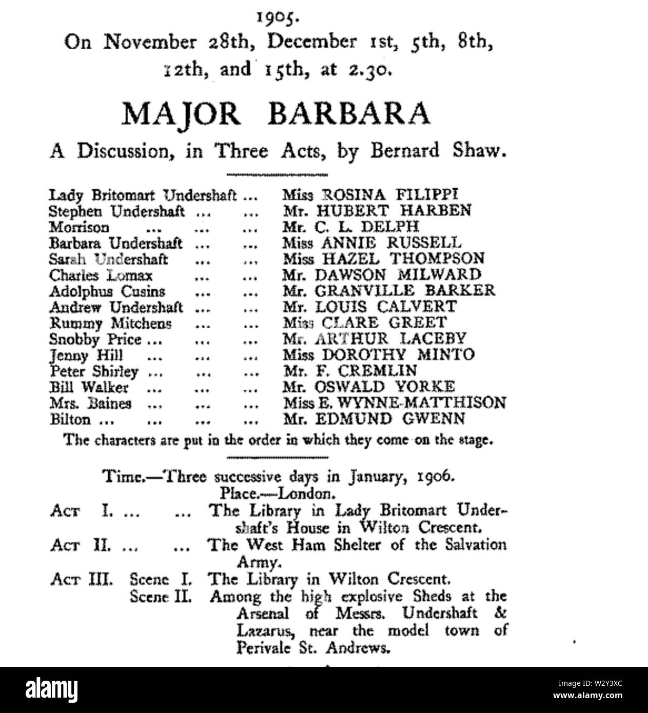 Major Barbara 01 Stock Photo - Alamy