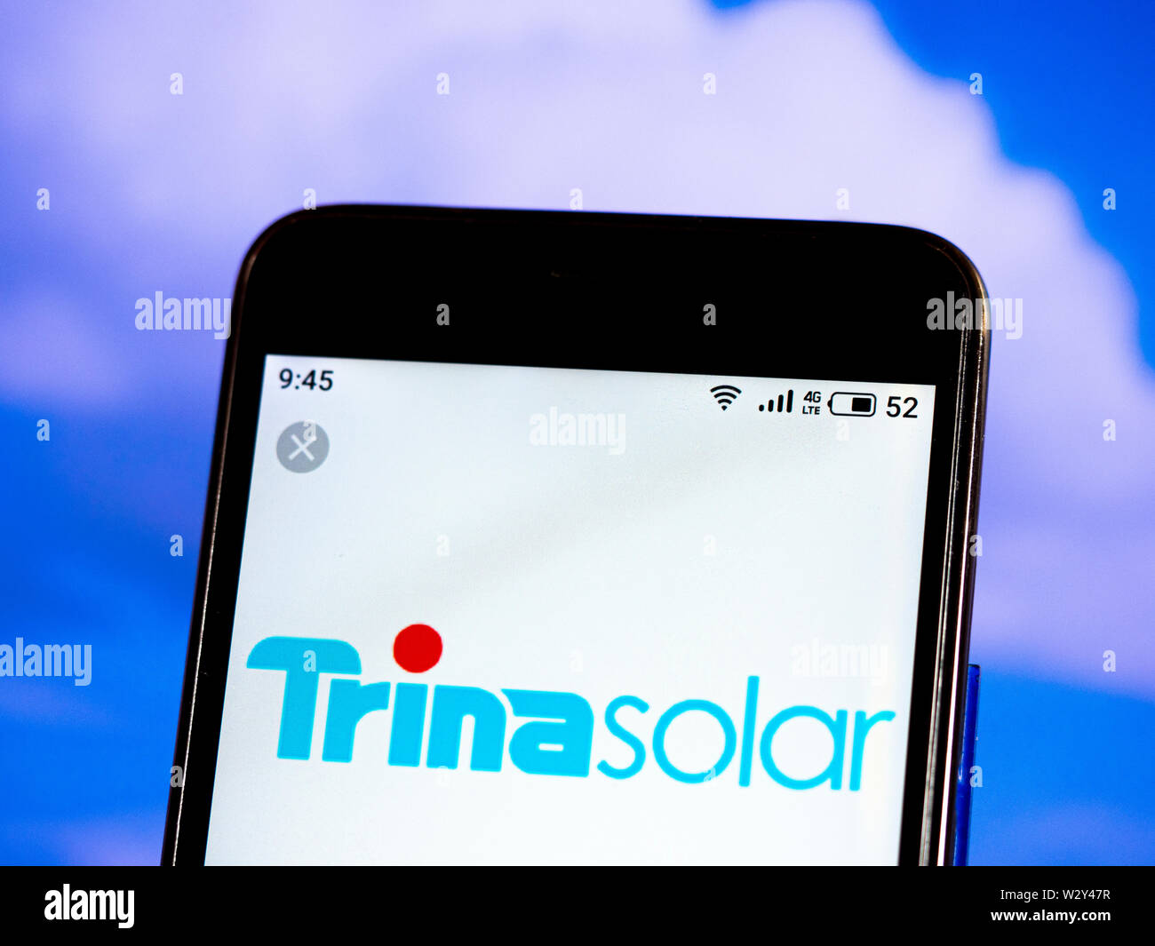 In this photo illustration the Trina Solar, LTD logo is seen displayed ...