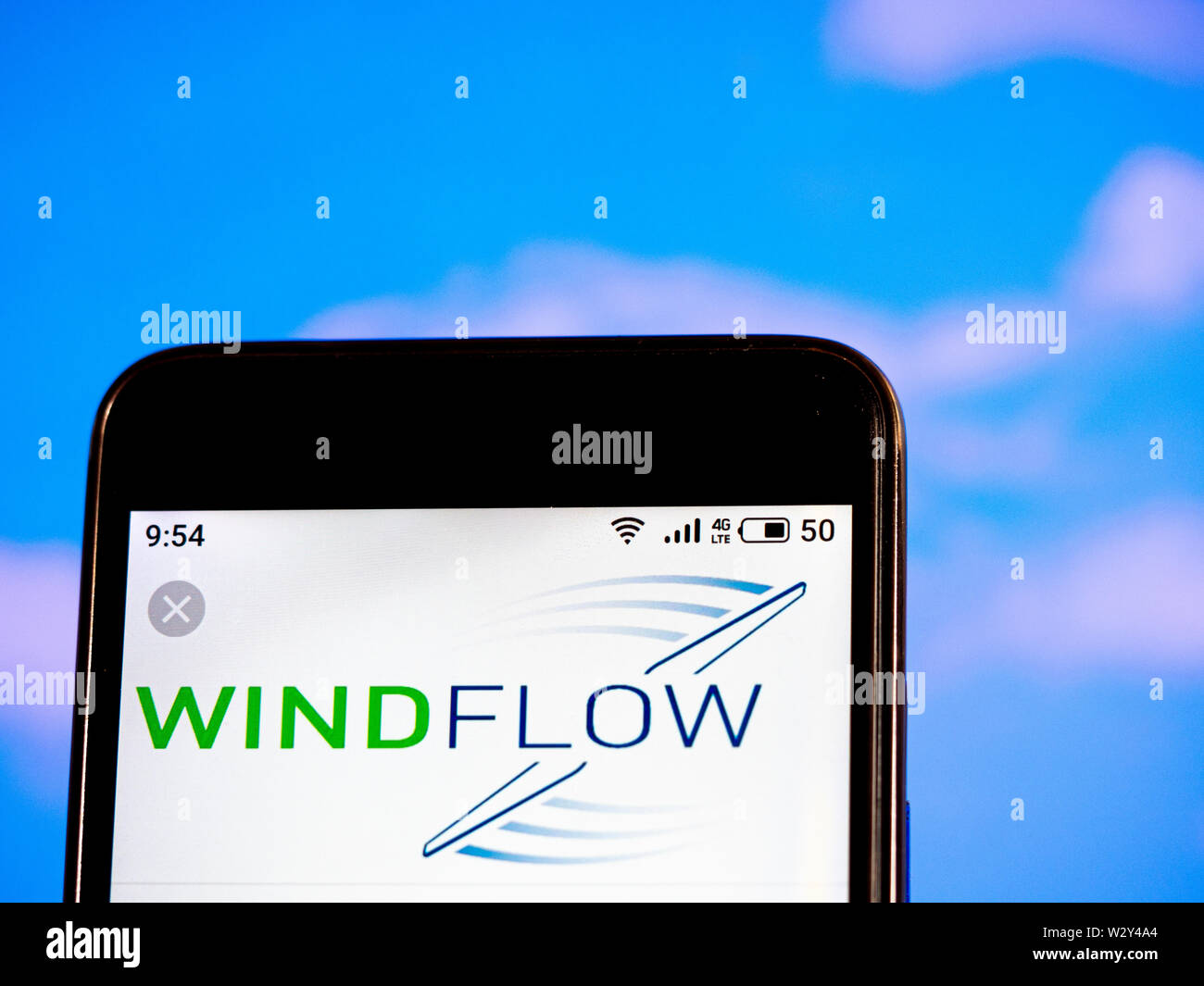 In this photo illustration the Windflow Technology, LTD logo is seen ...