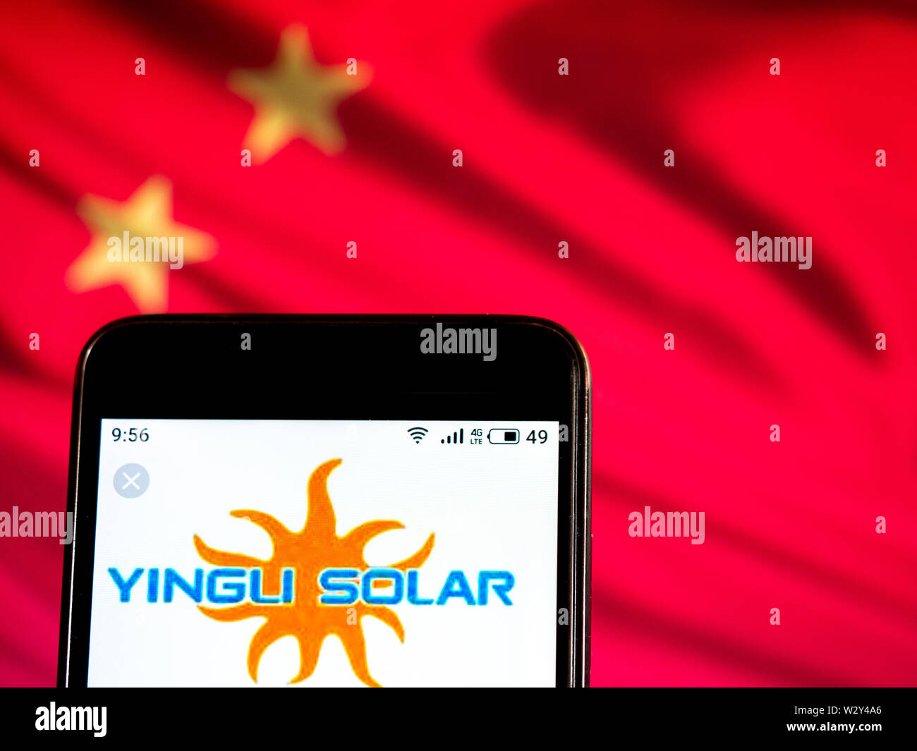 In this photo illustration the Yingli Green Energy Holding Co, LTD logo ...