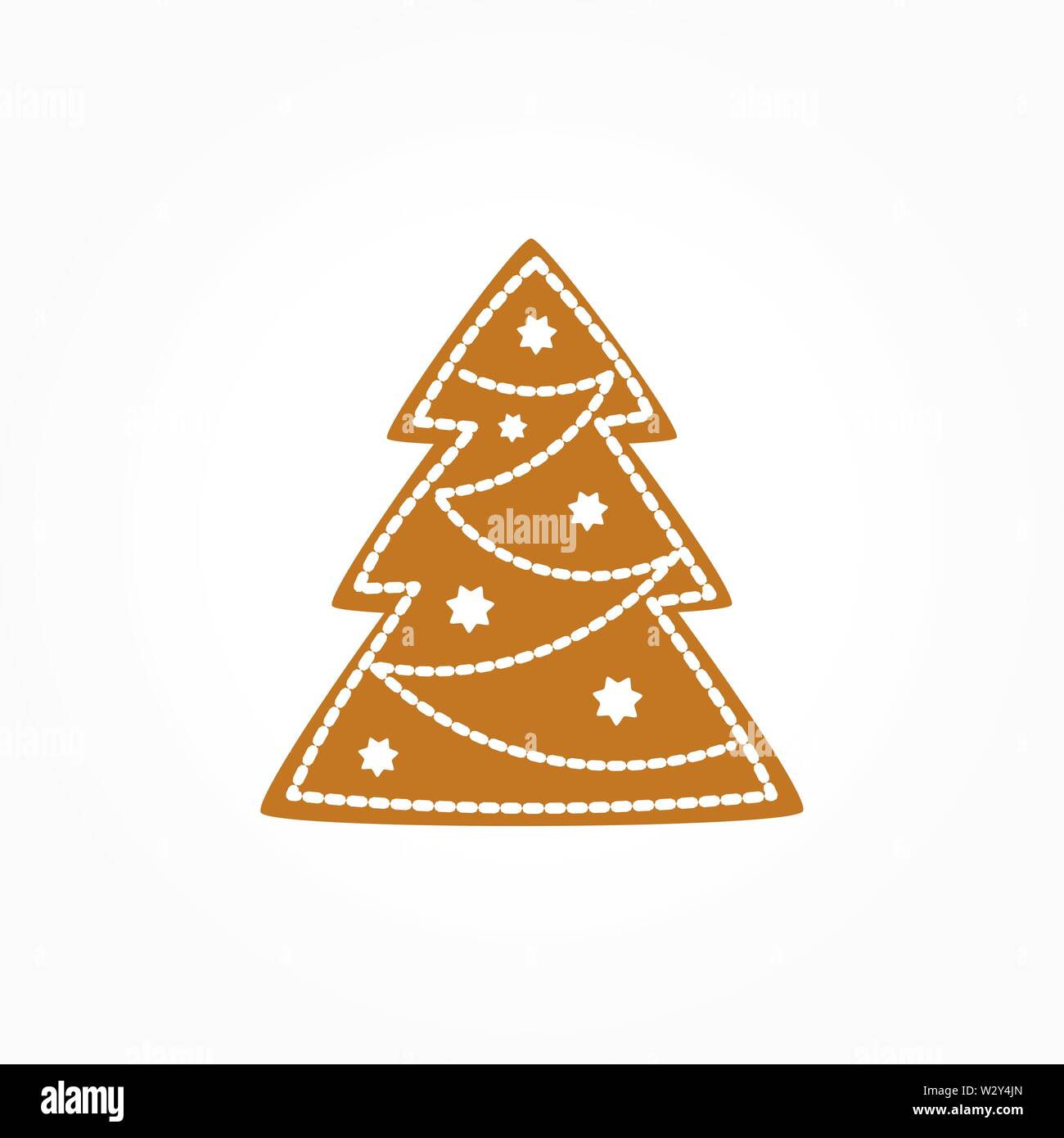 Gingerbread Christmas tree cookie. Vector illustration Stock Vector ...