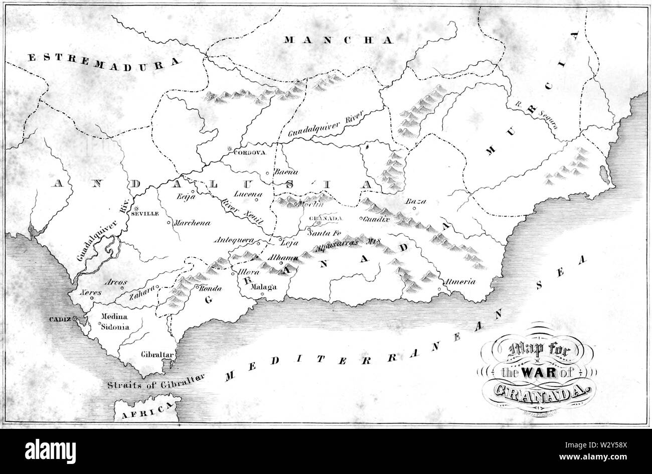 Map for the War of Granada Stock Photo - Alamy