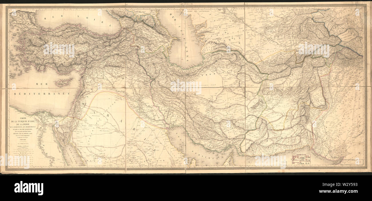 Map of Asian Turkey, Persia, Afghanistan, Balochistan, and the Khanate ...