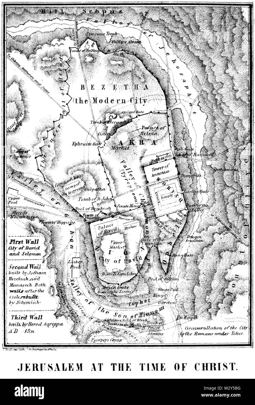 Map of Jerusalem at the Time of Christ Stock Photo - Alamy