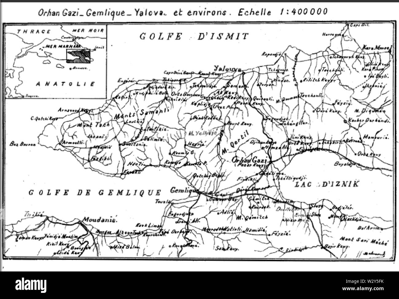 Map of Yalova Orhangazi Gemlik Stock Photo - Alamy