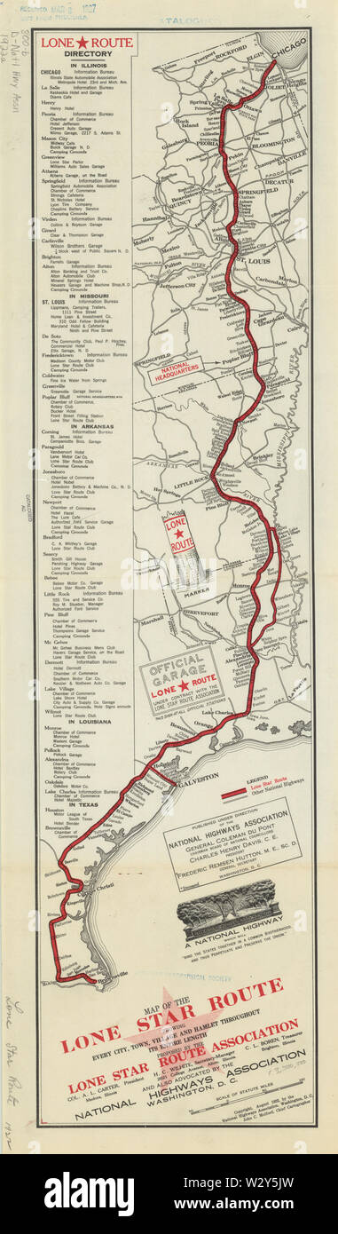 Map of the Lone Star Route Stock Photo - Alamy