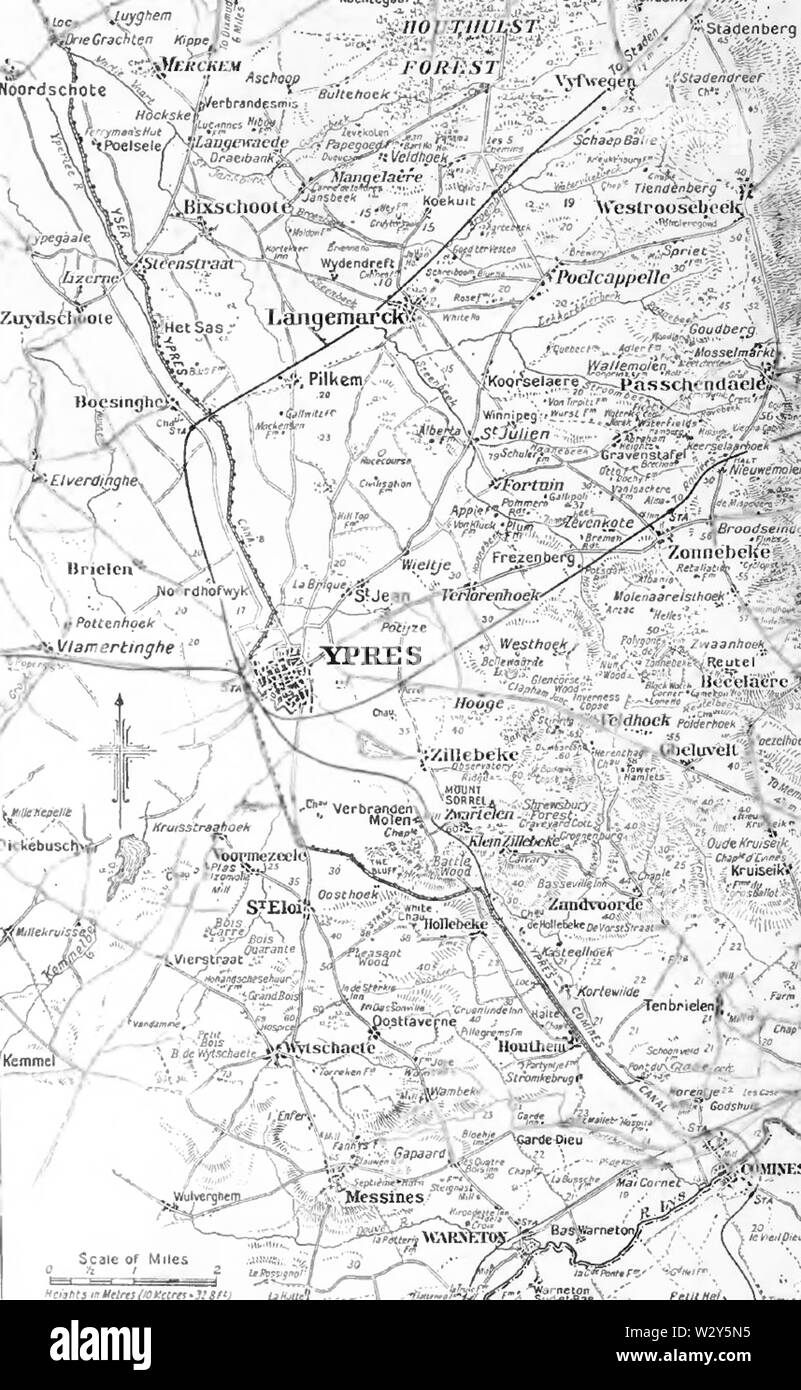 Map of the Ypres district Stock Photo - Alamy