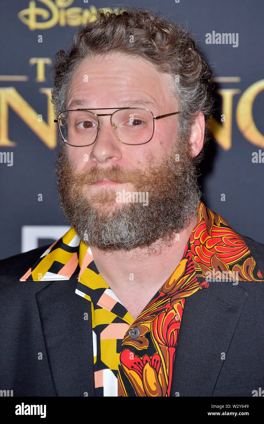 Seth Rogen at the world premiere of the movie 'The Lion King' at the ...
