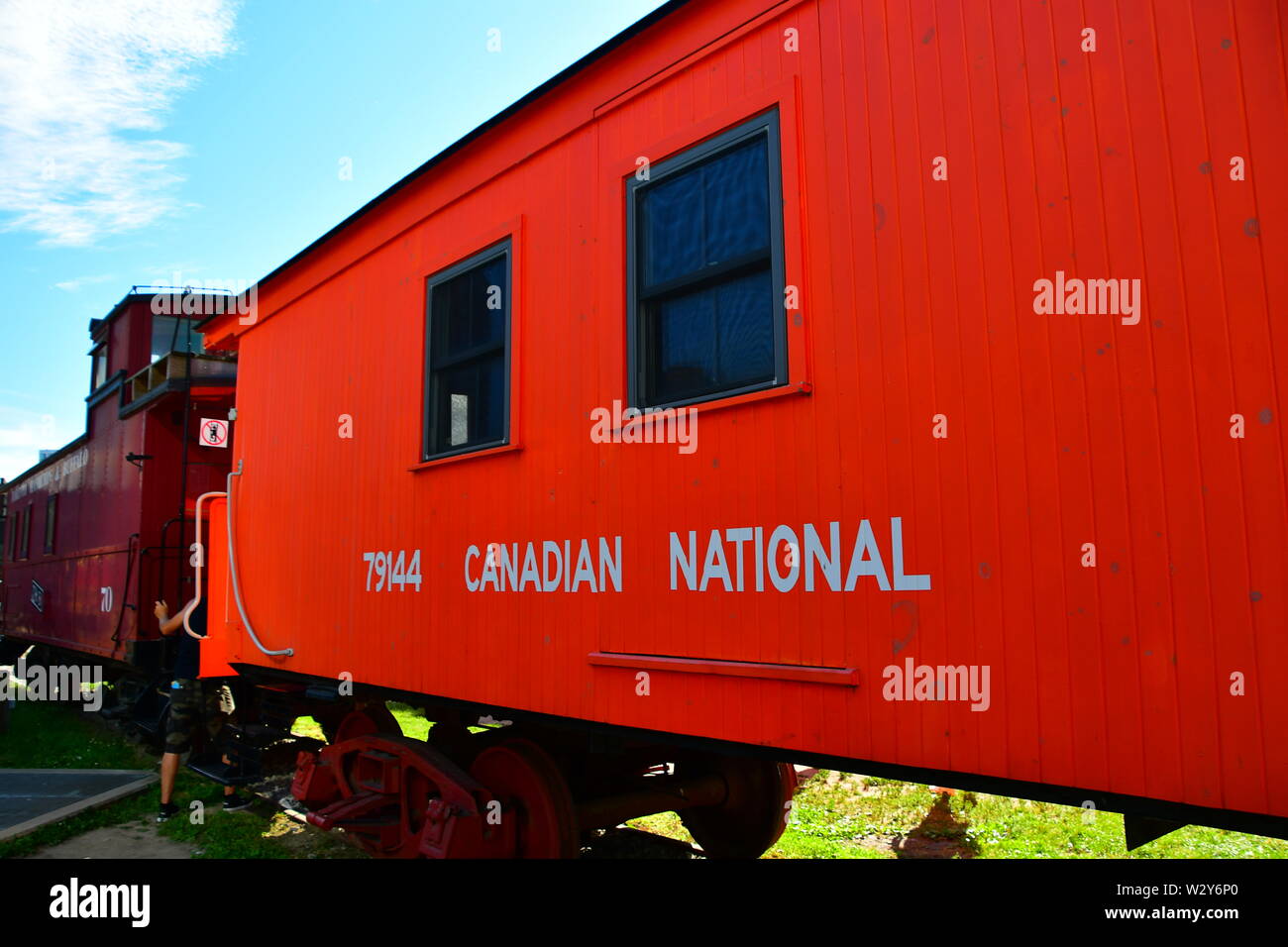 Restored Canadian National caboose at the Toronto Railroad Museum Stock ...