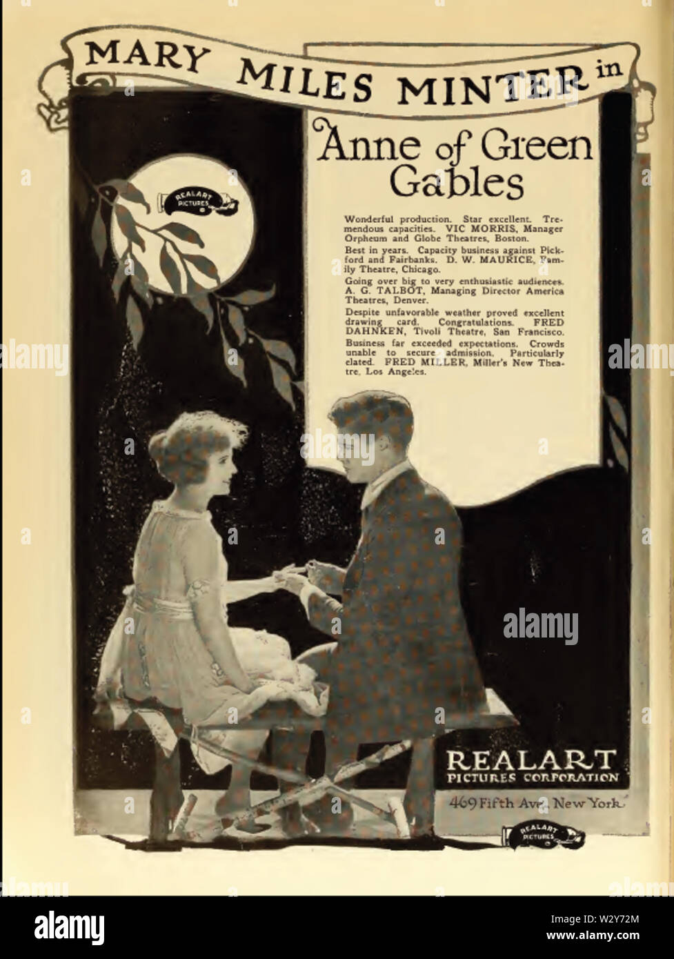 Mary Miles Minter Anne of Green Gables 2 Film Daily 1919 Stock Photo ...