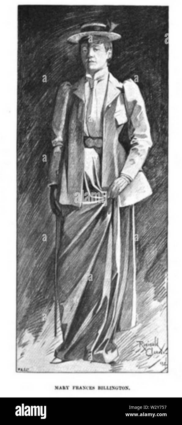 Mary Frances Billington, as portrayed in the frontispiece to Woman in ...