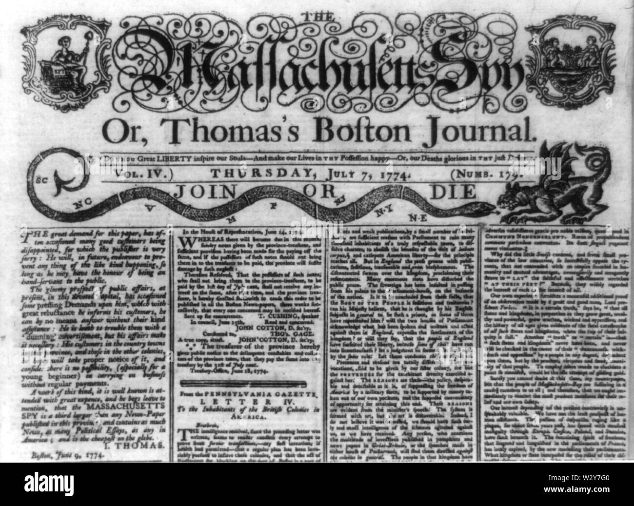 The massachusetts spy newspaper hi-res stock photography and images - Alamy