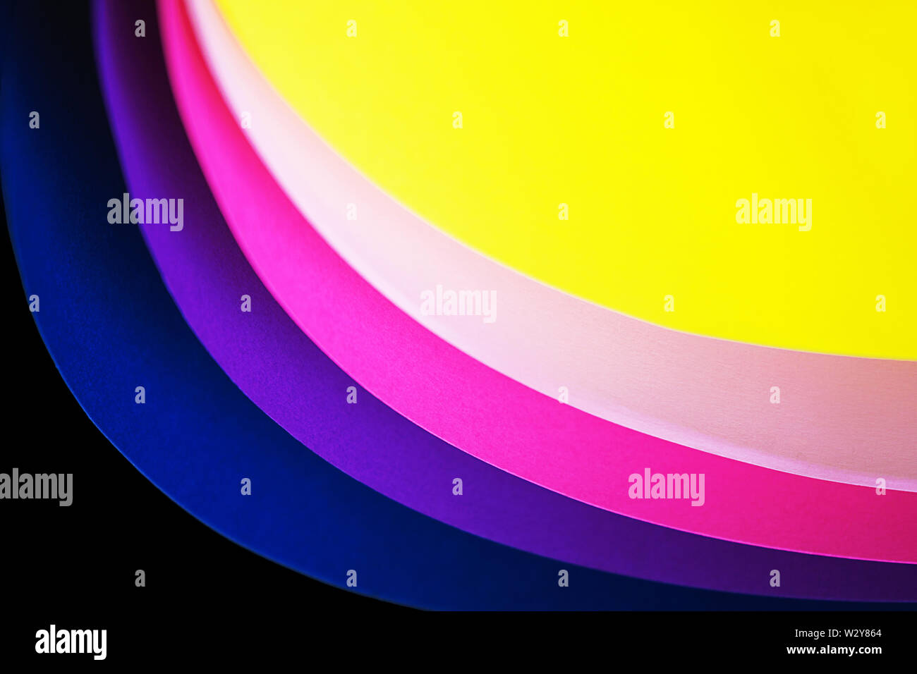 Trendy neon multicolor background from a arcs of cardboard different ...