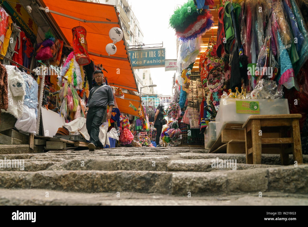 Pottinger Street, Hong Kong-13th March 2019: Pottinger street is an old ...