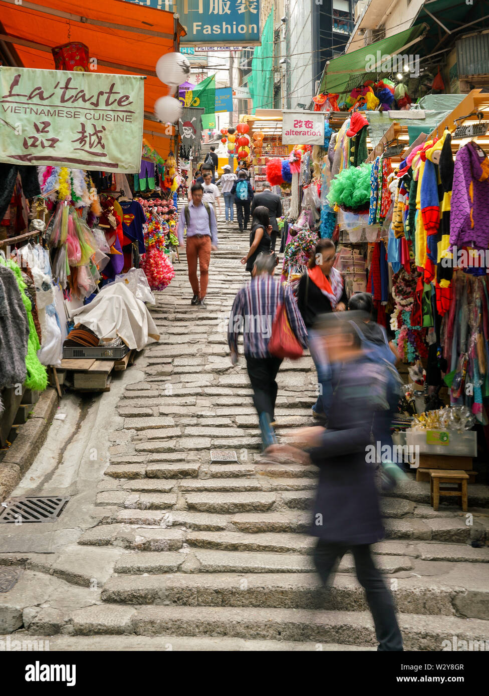 Pottinger Street, Hong Kong-13th March 2019: Pottinger street is an old ...