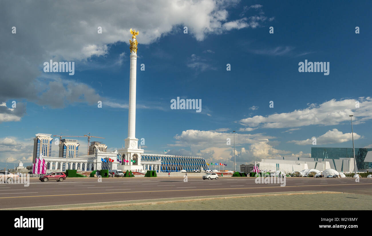 Square and the monument of Independence/Astana, Kazakhstan - July 7 ...
