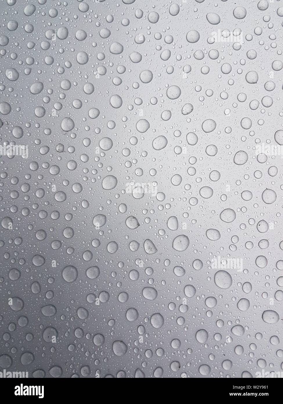 Drops of water on a gray background with light shading Stock Photo - Alamy