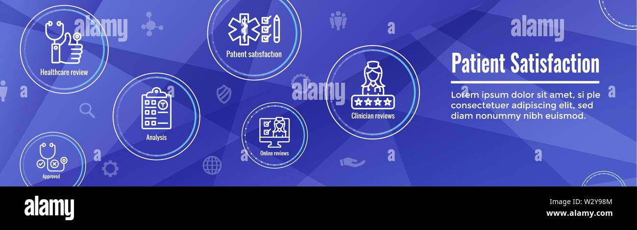 Patient Satisfaction Icon Set - Web Header Banner Stock Vector Image ...
