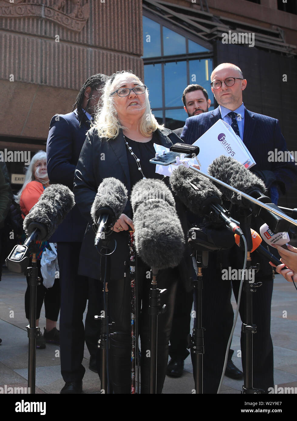Anthony Grainger's mother Marina speaks to the media outside Liverpool ...