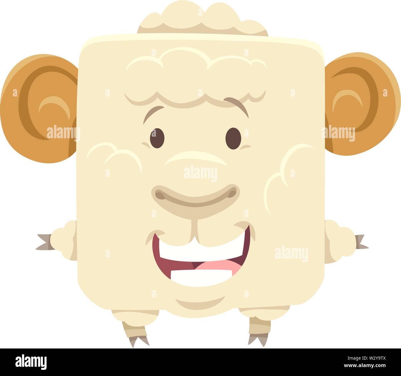 Cartoon Illustration of Funny Ram Farm Animal Character Stock Vector ...