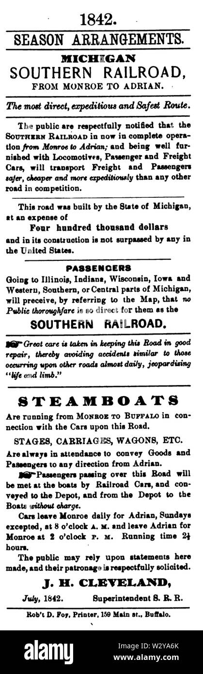 Michigan southern line Stock Photo - Alamy