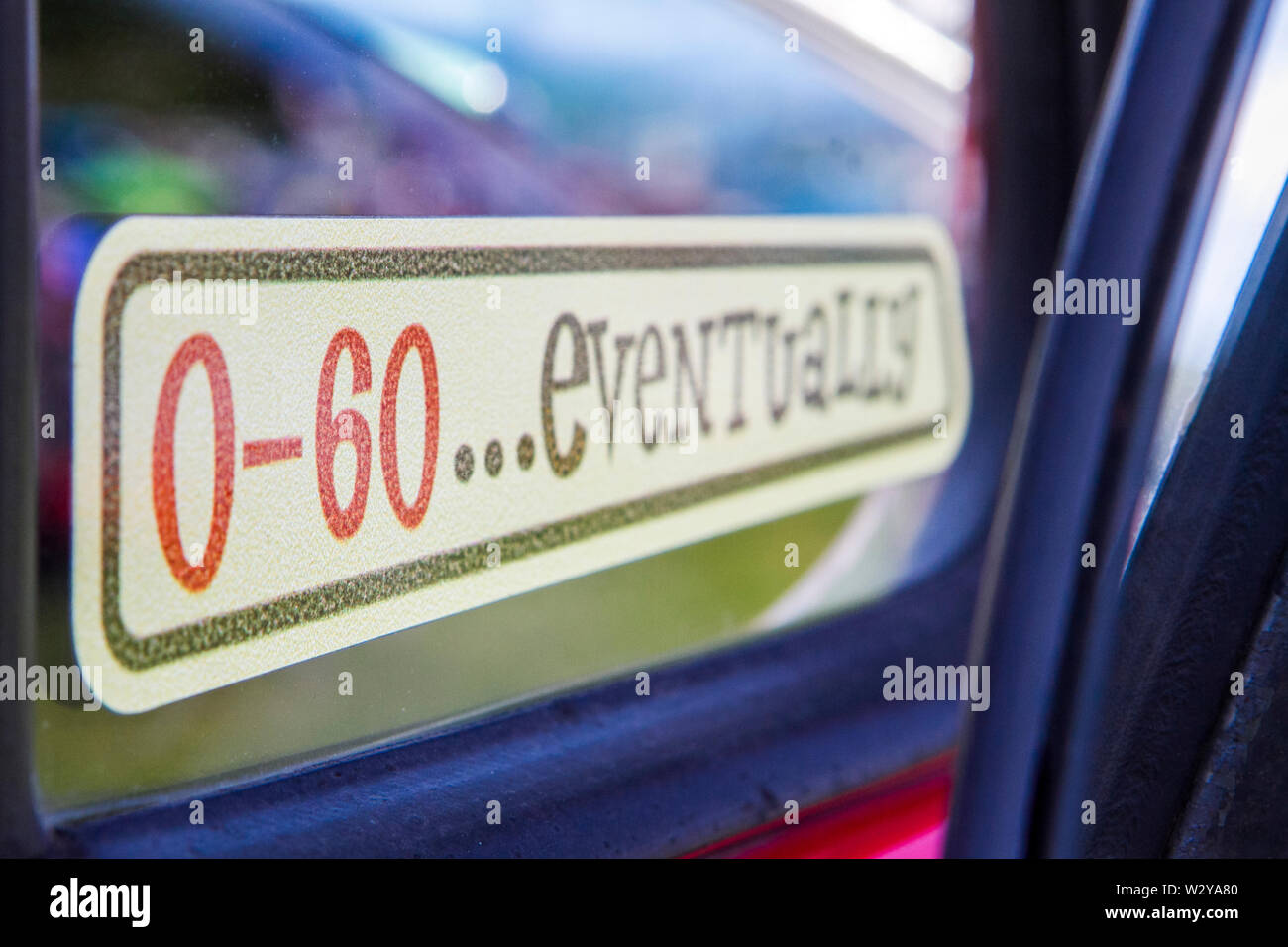 Caution slow car sticker hi-res stock photography and images - Alamy