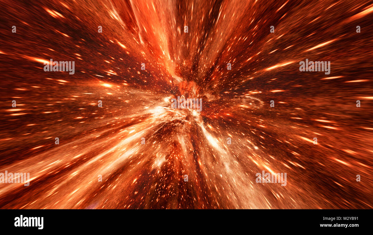 Flying Through Wormhole Tunnel Or Abstract Energy Vortex. Singularity ...