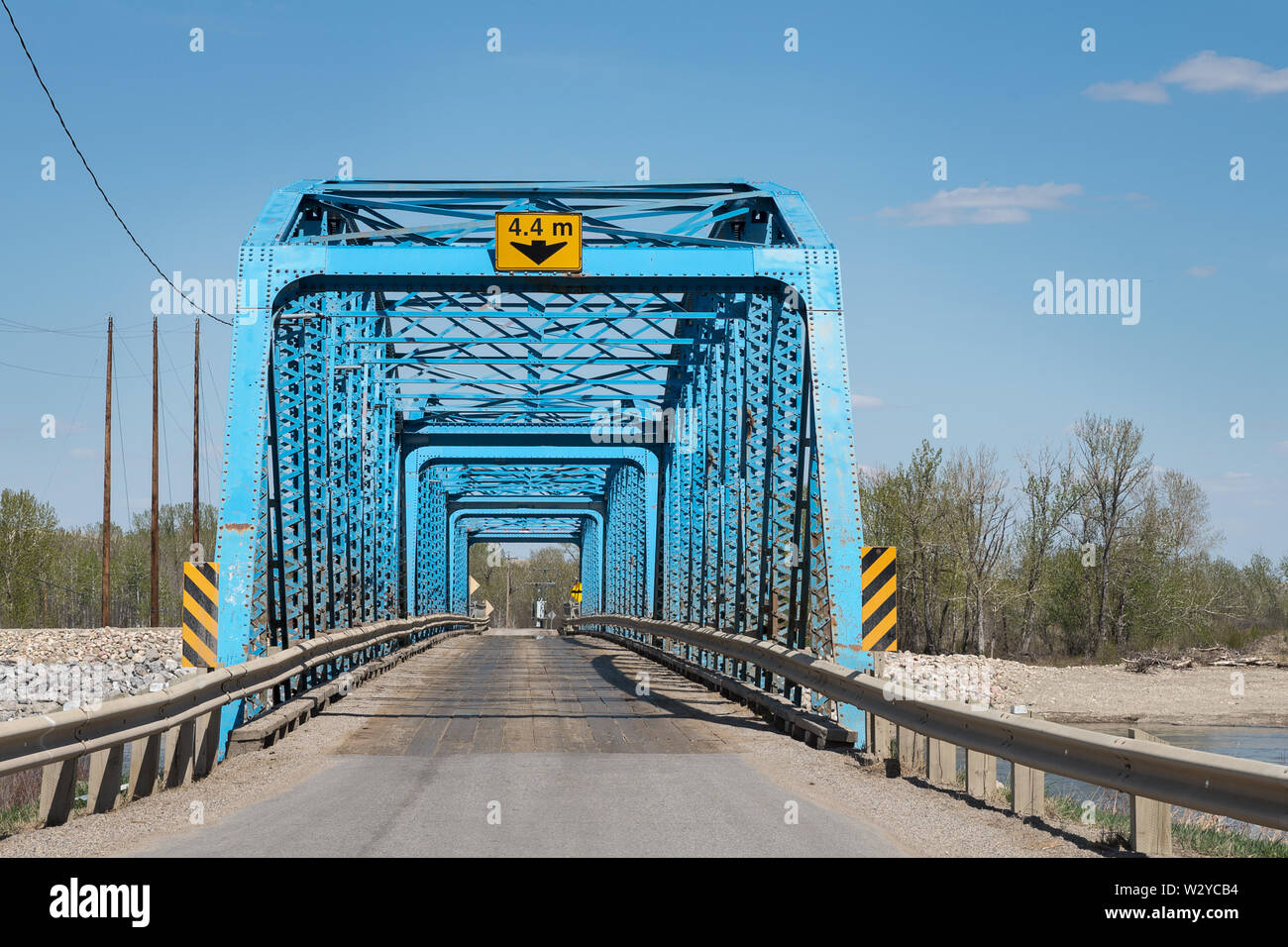 Steel Truss Bridge over the Bow River on the Siksika First Nation ...