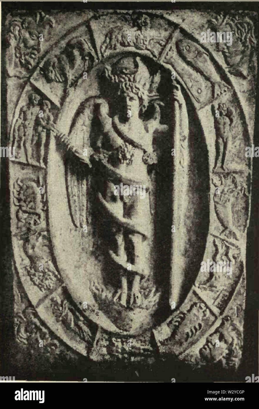 Mithraic Kronos, zodiac signs Stock Photo - Alamy