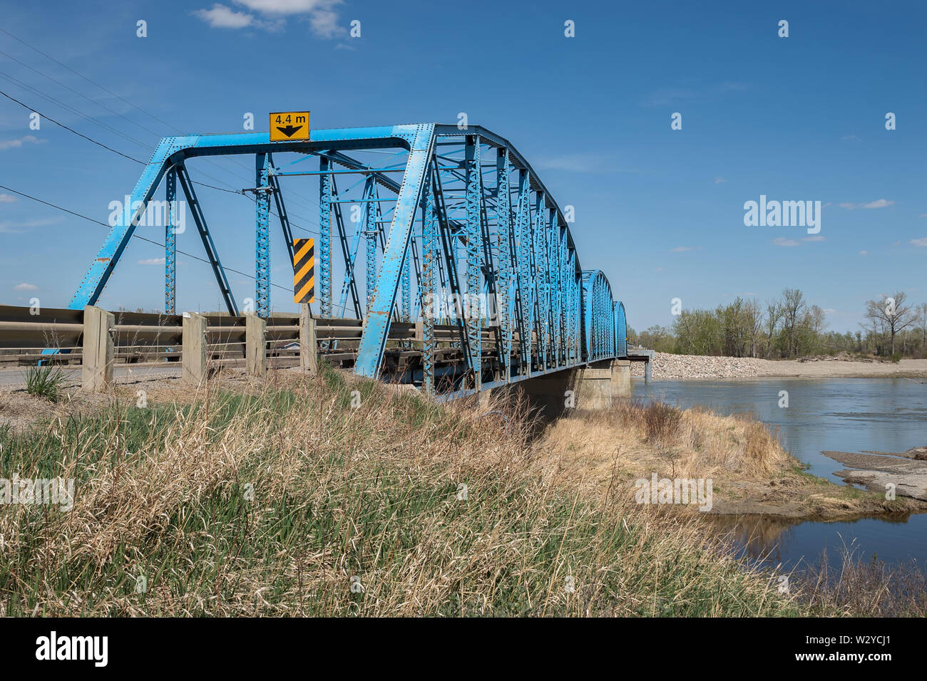 Steel Truss Bridge over the Bow River on the Siksika First Nation ...