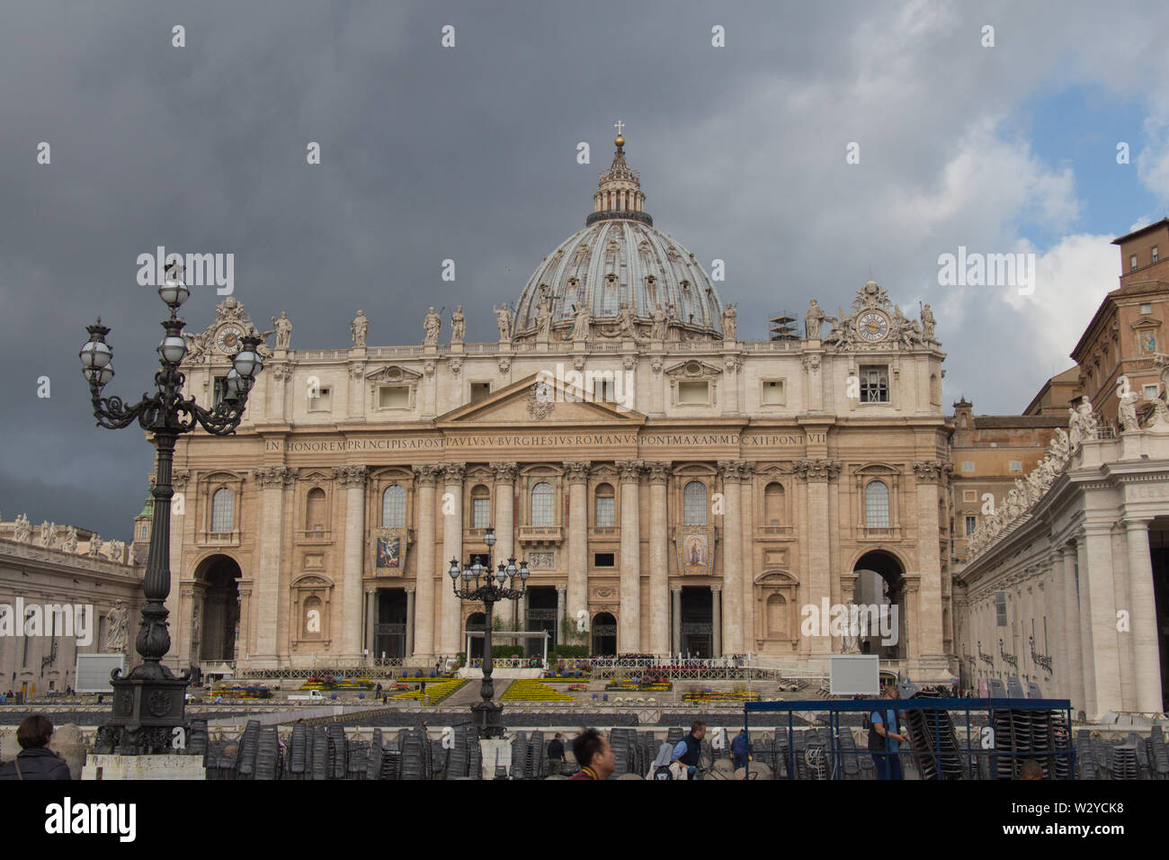 Italy, Vatican city - April 18 2017: the front view of main facade and ...