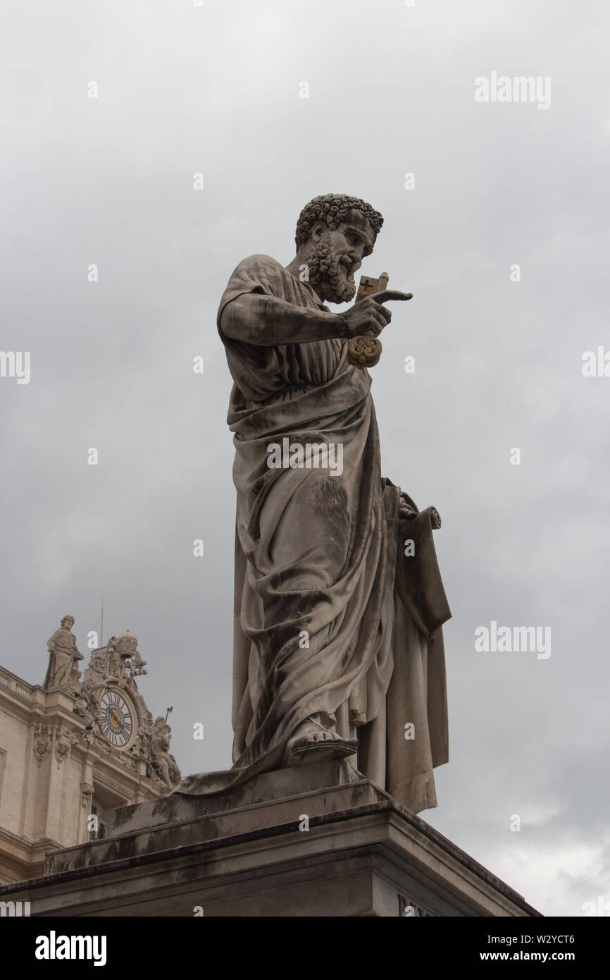 Italy, Vatican city - April 18 2017: the view of monumental statue of ...