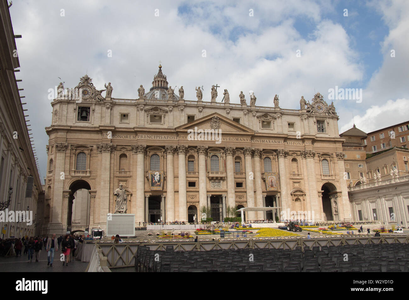 Italy, Vatican city - April 18 2017: the front view of main facade and ...