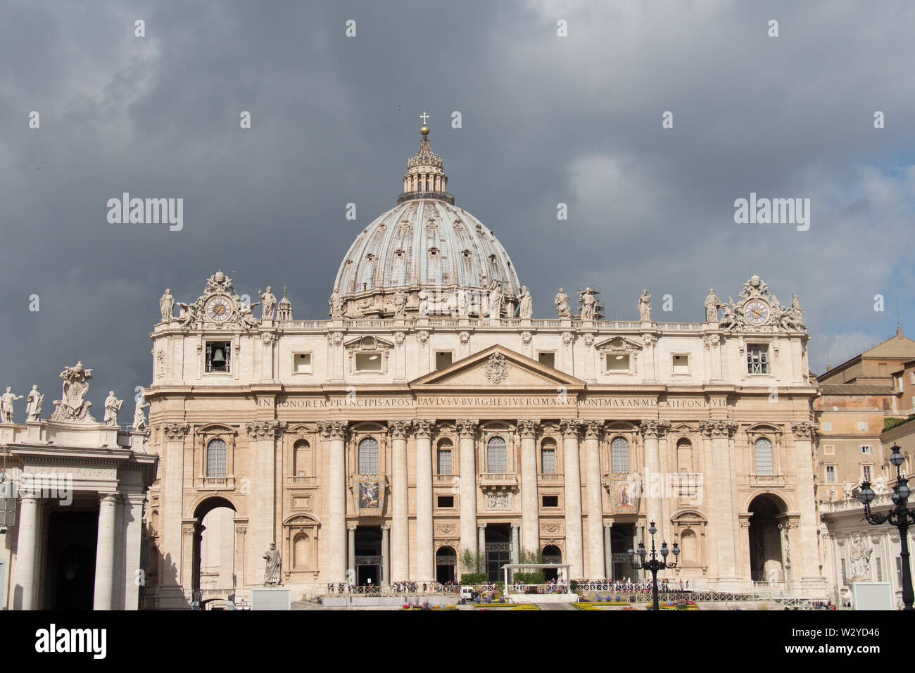 Italy, Vatican city - April 18 2017: the front view of main facade and ...