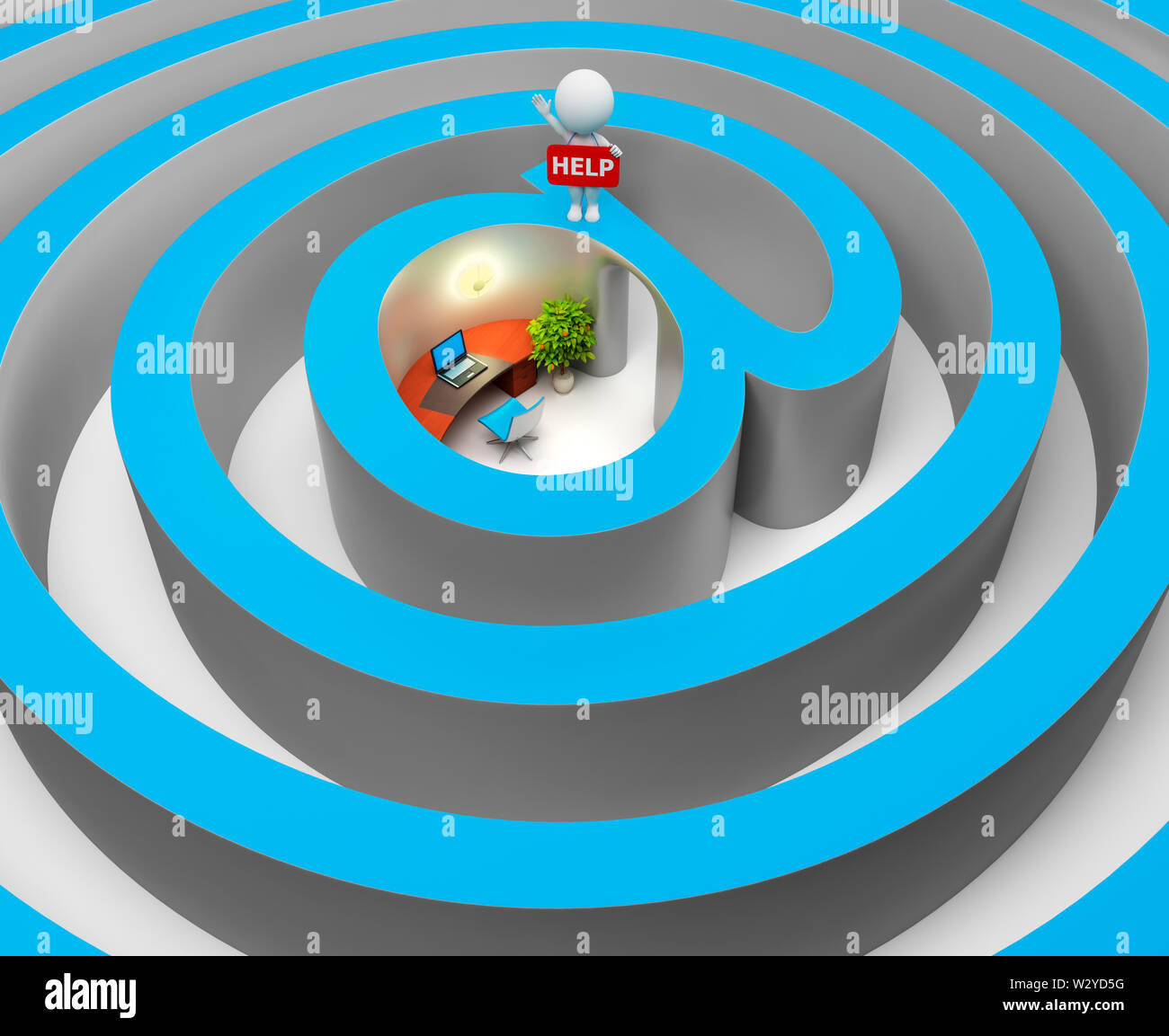 3d small people lost the way in the Internet a labyrinth. 3d image ...