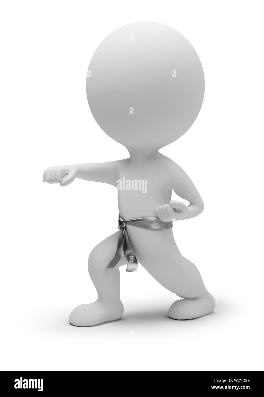 3d small people - karate. 3d image. Isolated white background Stock ...