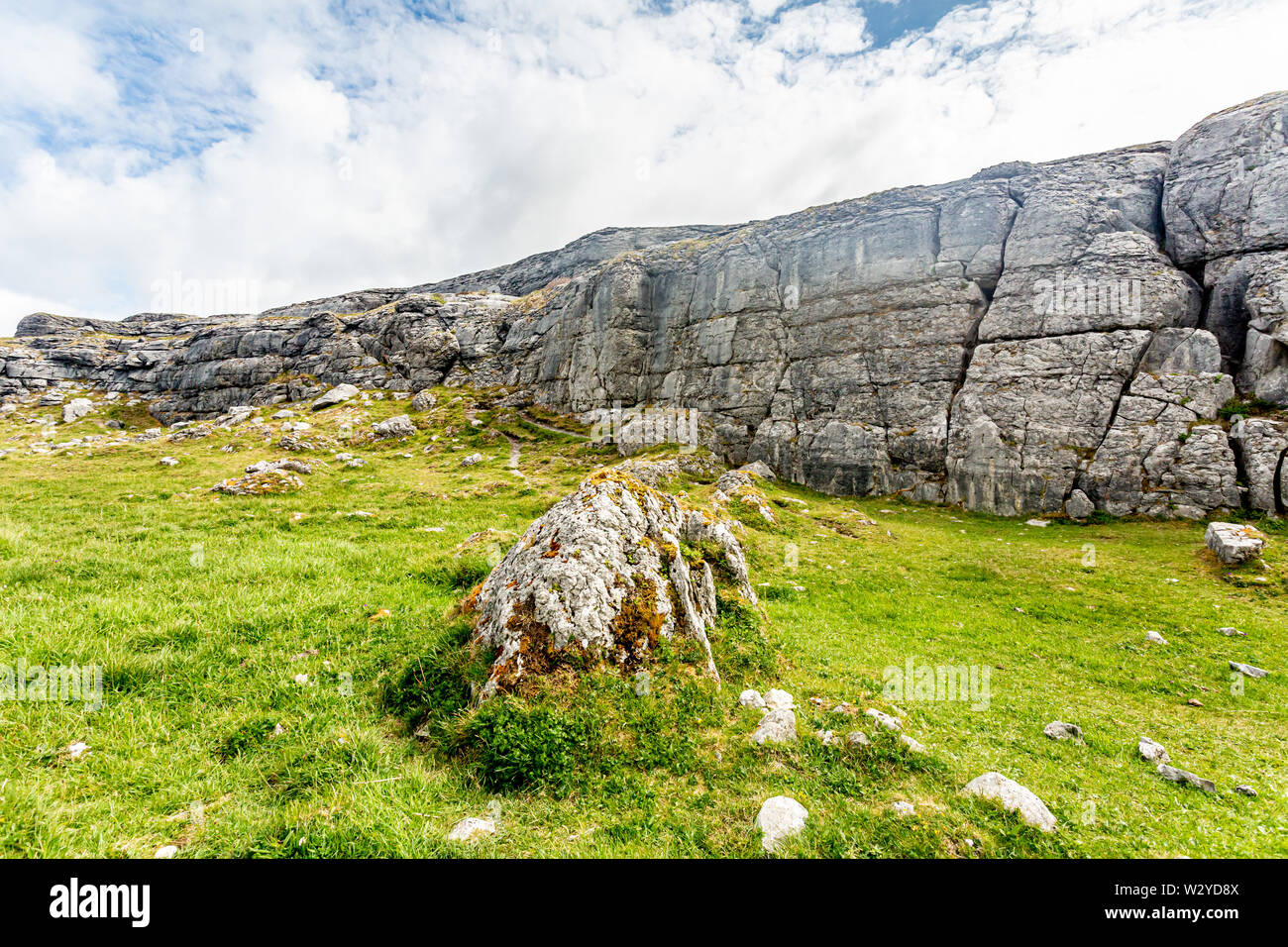 Landscape limestone plateau in Caher valley and Black Head, Geopark and ...