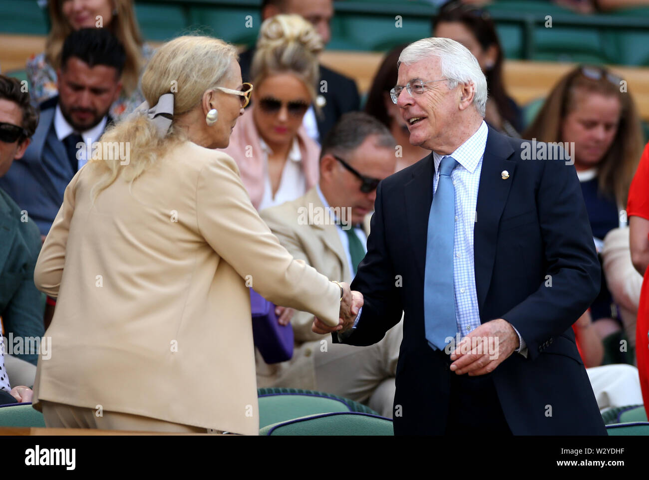 Former Prime Minister John Major on day ten of the Wimbledon ...