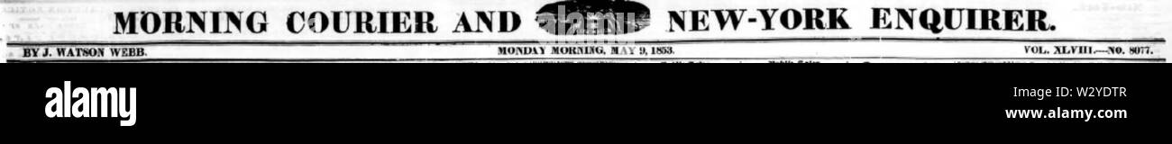 Morning Courier and New York Enquirer 1853 title Stock Photo - Alamy