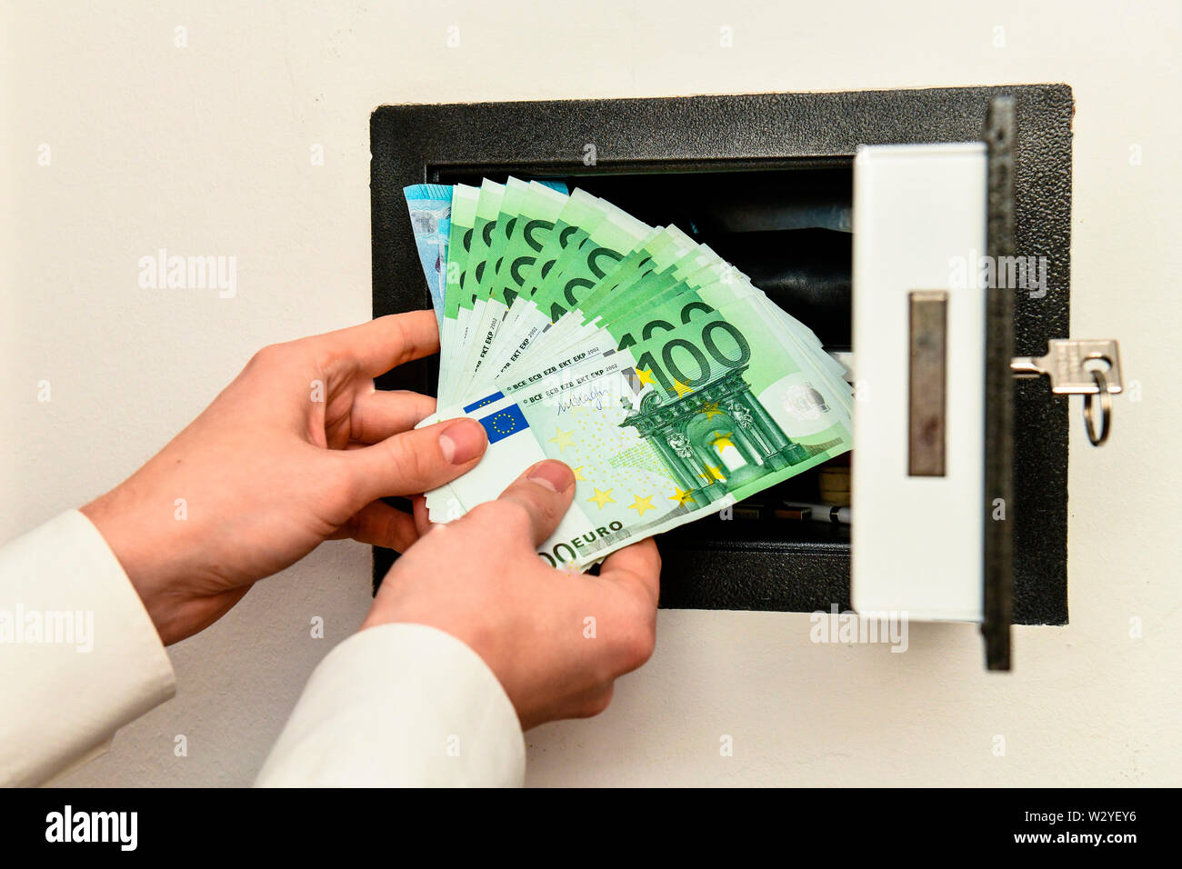 Safe, euro notes Stock Photo - Alamy