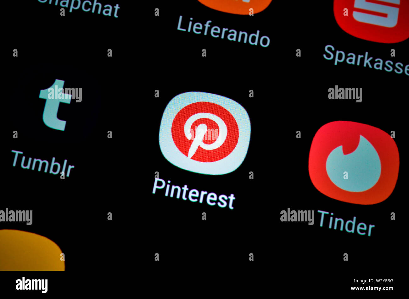 Smartphone, Display, App, Pinterest Stock Photo - Alamy