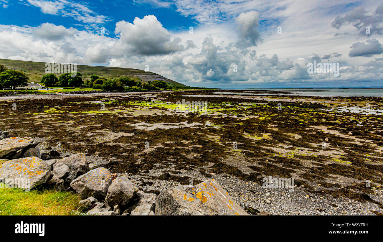 Beautiful view of the bay area and beach of Ballyvaughan, geosite and ...