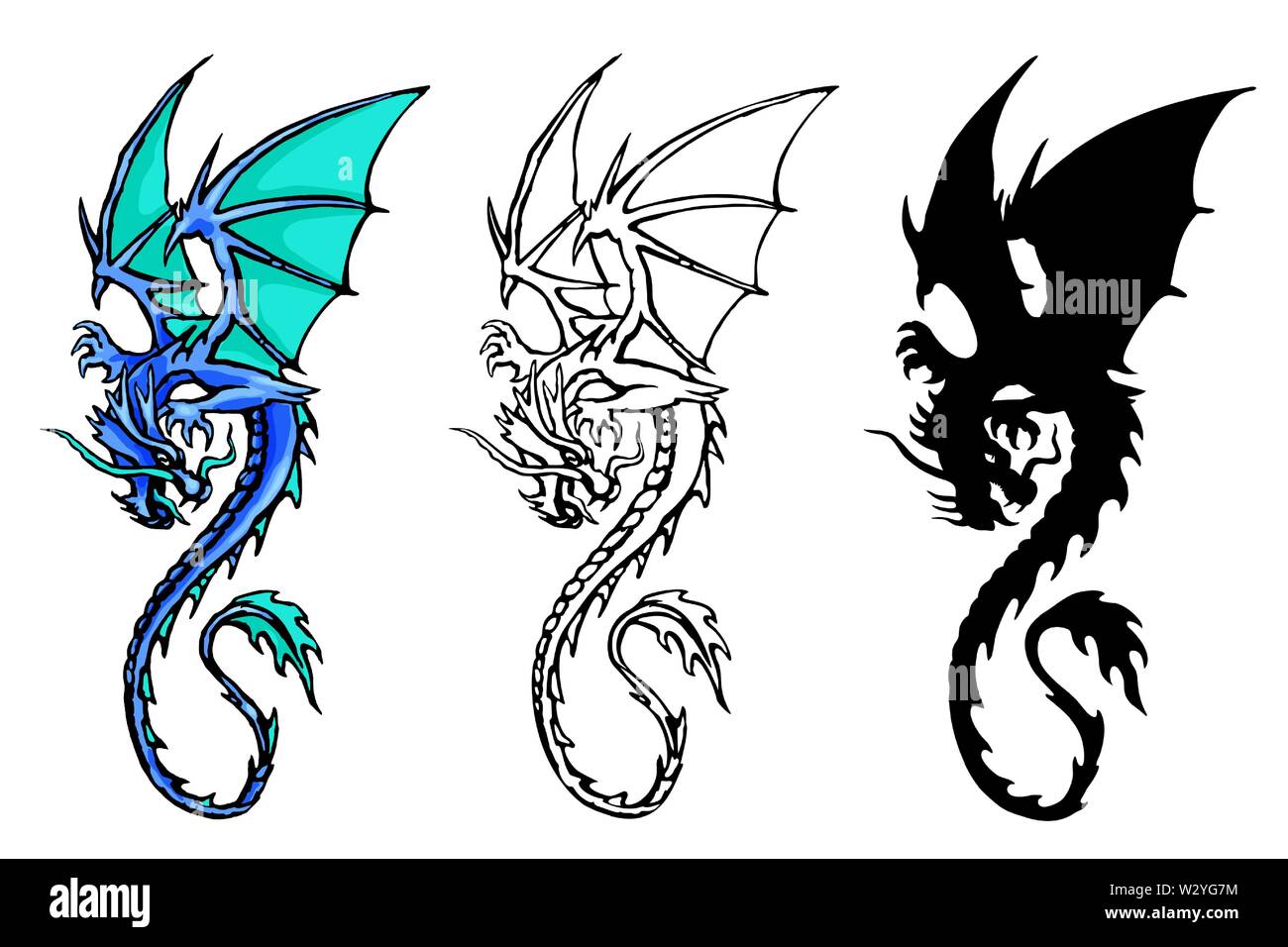 Asian red dragon tail Stock Vector Images - Alamy