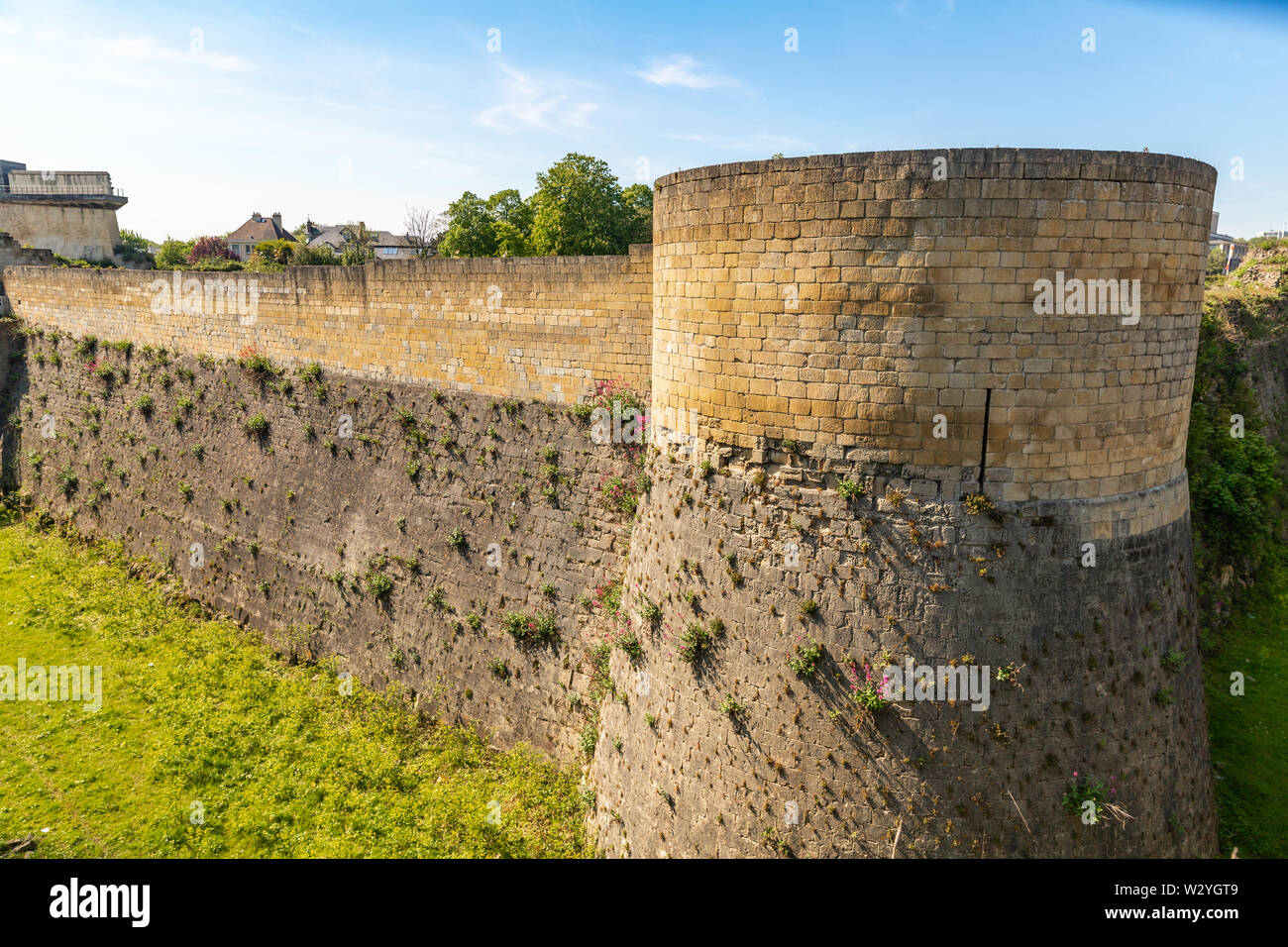 Caen medieval castle fortification in Normandy, France Stock Photo - Alamy