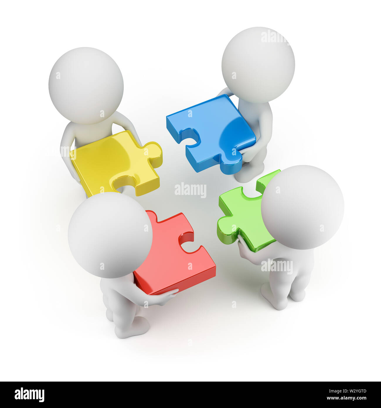 3d white people work team hi-res stock photography and images - Alamy