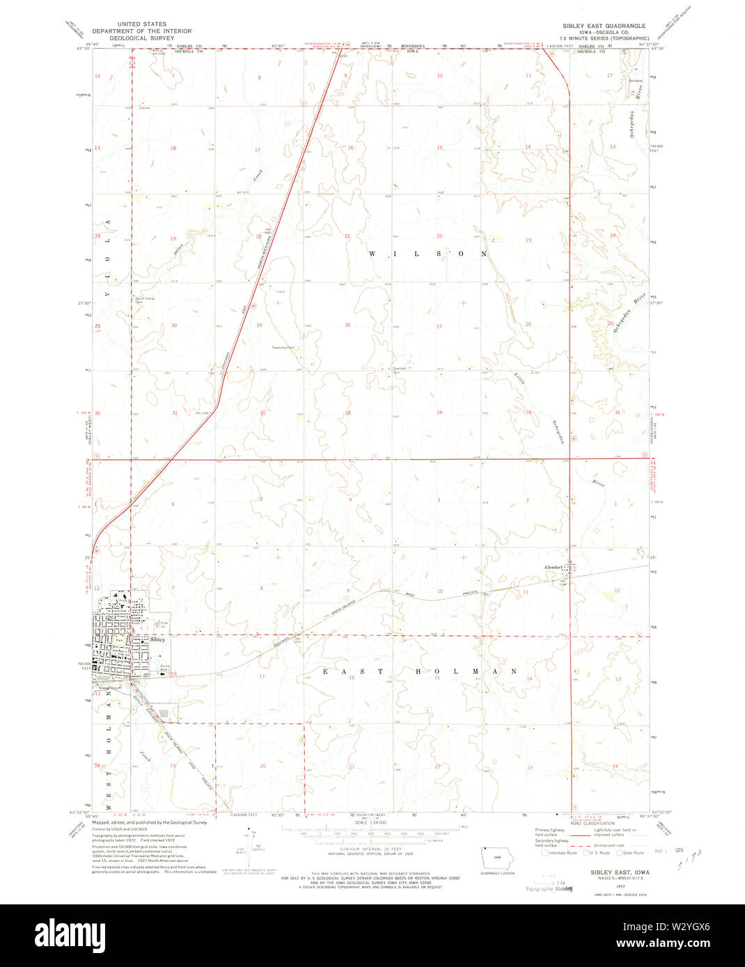 Sibley iowa map hi-res stock photography and images - Alamy